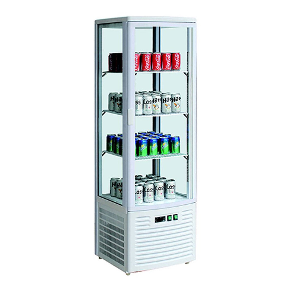 Thermaster Four-Sided Upright Beverage Display Fridge Ivory-White ...