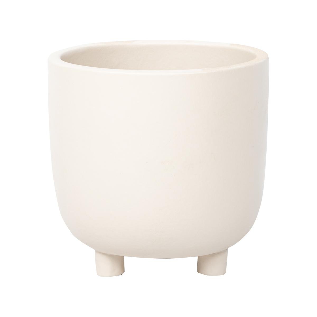 180 x 180mm Small Sand Ceramic Footed Pot - Bunnings Australia