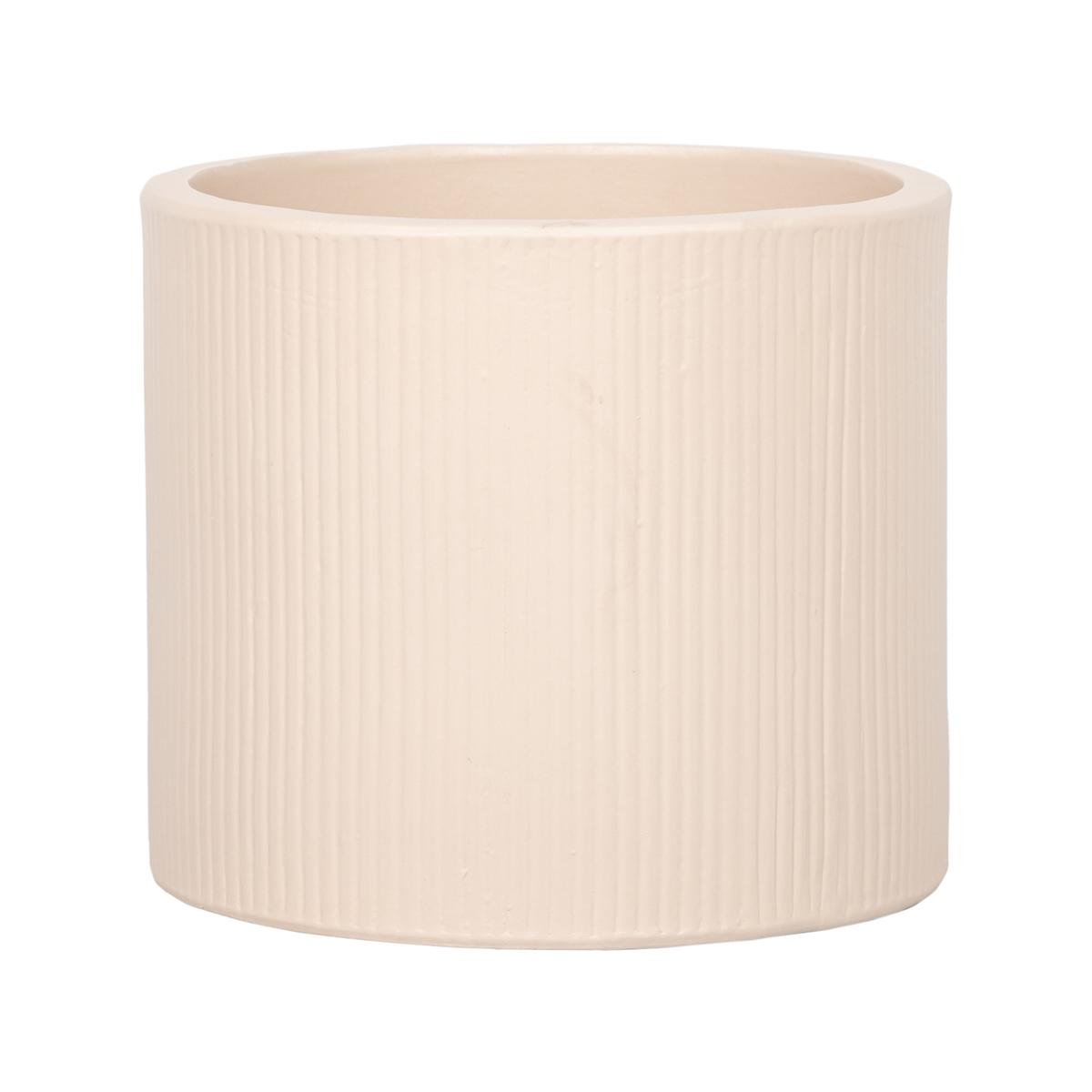 220 x 250mm Cream Large Linear Round Ceramic Foot Pot - Bunnings Australia