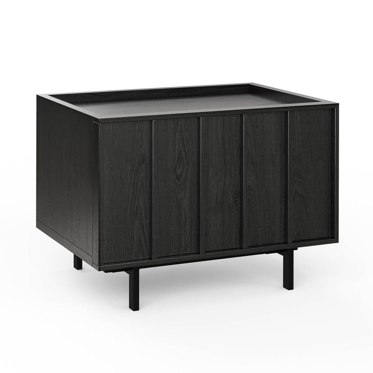 Linea 55cm Black Oak 1 Drawer Bedside Table - Bunnings Australia