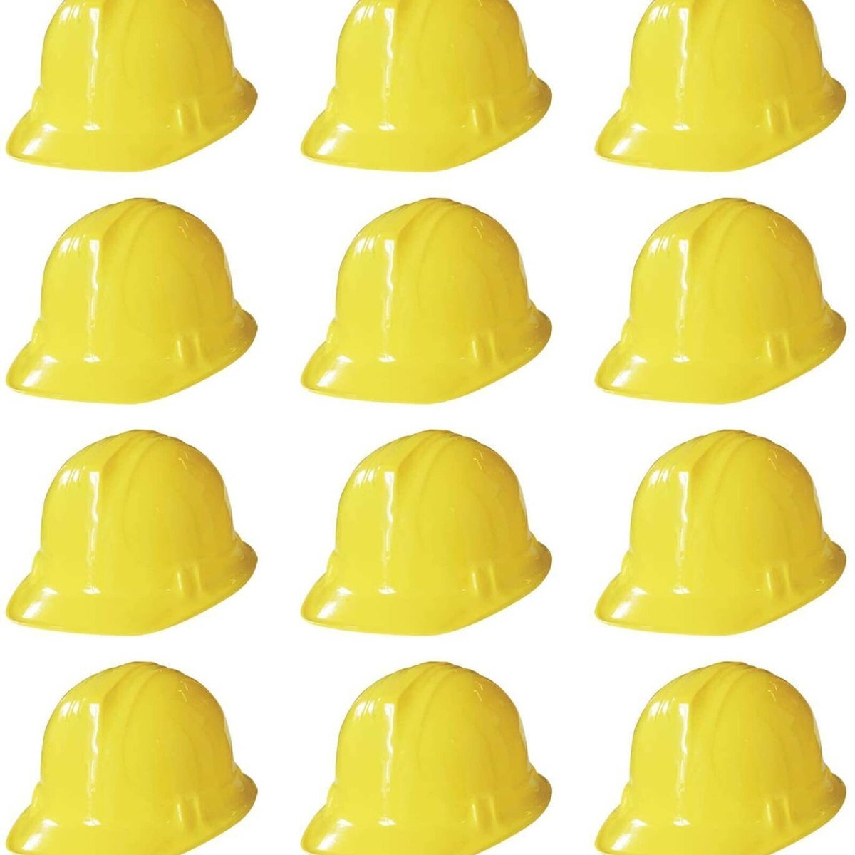 12x KIDS BUILDER HATS Construction Costume Party Helmet Safety Cap ...
