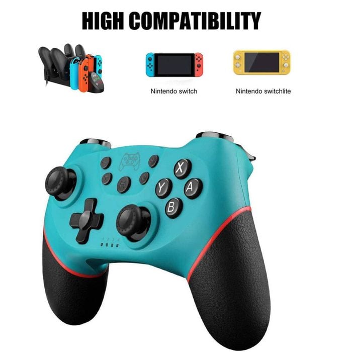 TEGAL Wireless Dual Motor Nintendo Switch Pro Controller - Blue Red ...