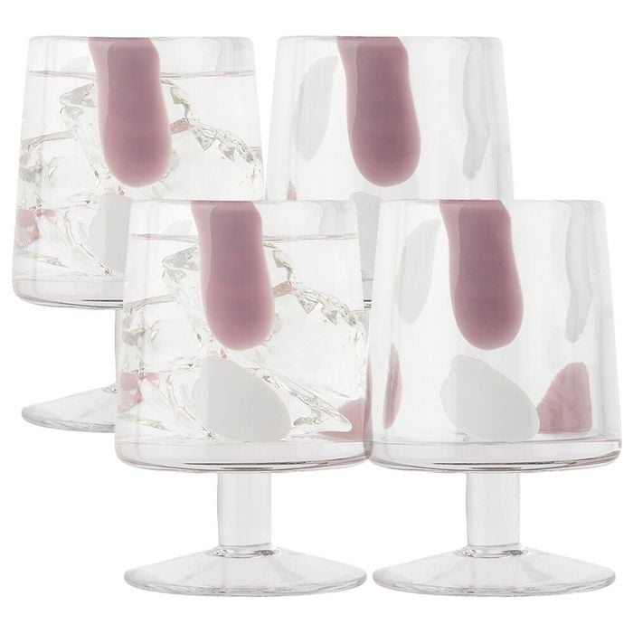 4pc Ecology Camille Soda Lime Glass Goblets Drinking Cups 310ml Blush ...