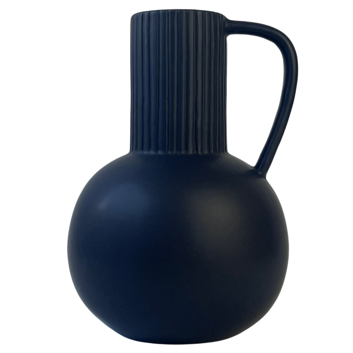 25cm Black Rib Handle Ceramic Vase - Bunnings Australia