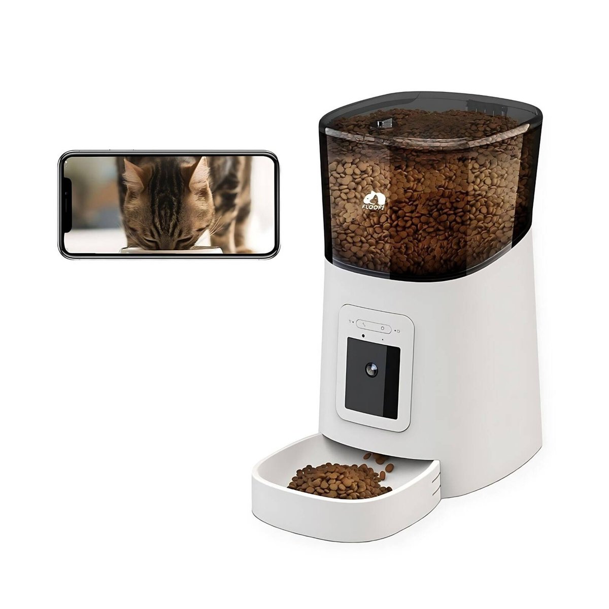 FLOOFI 6L Automatic Smart Pet Dog Cat Food Feeder Wi-Fi Apps Enabled ...