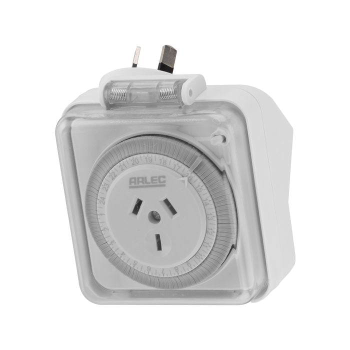 Arlec 24 Hour Weatherproof Timer - White - Bunnings Australia