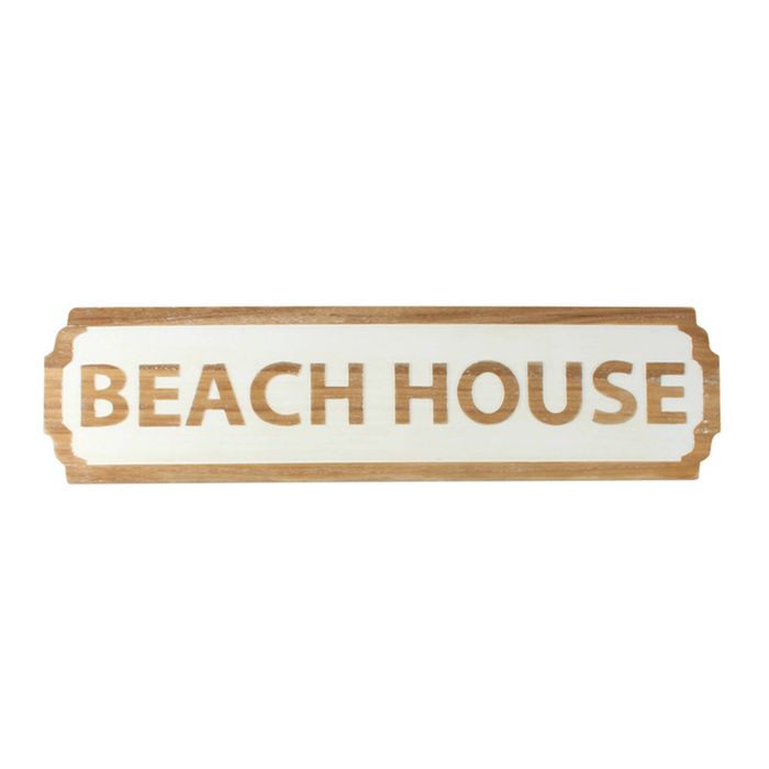 Maine & Crawford Hemi Wood 60x16cm Beach House Sign - Bunnings Australia