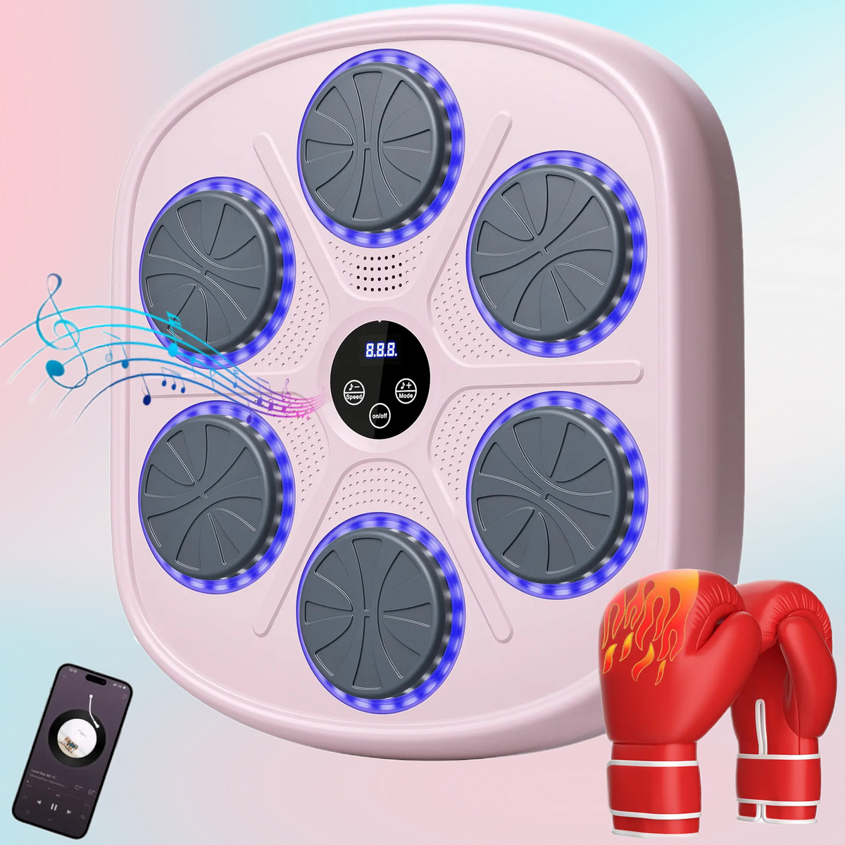 Advwin Music Boxing Training Machine Wall Mounted Boxing Target Pink ...