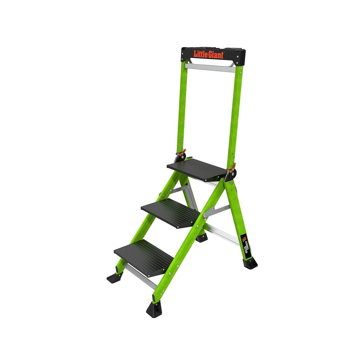 Little Giant Jumbo Step 3 Fibreglass Step Ladder With Handrail ...