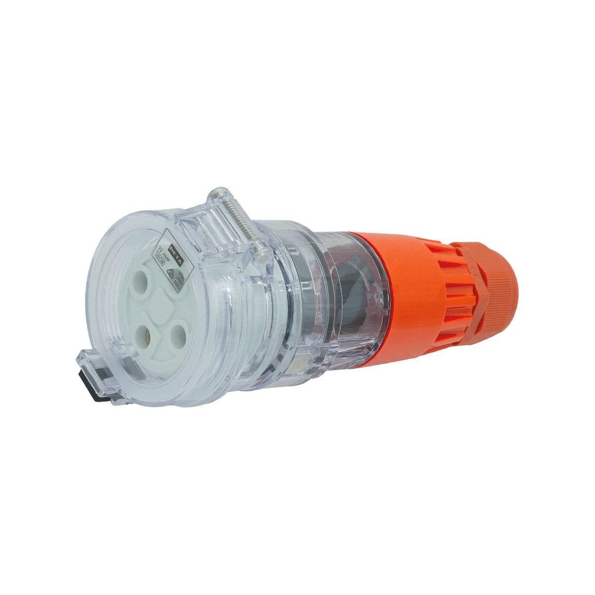 DETA 32A 500V Industrial 4 Pin Round Straight Socket - Bunnings Australia