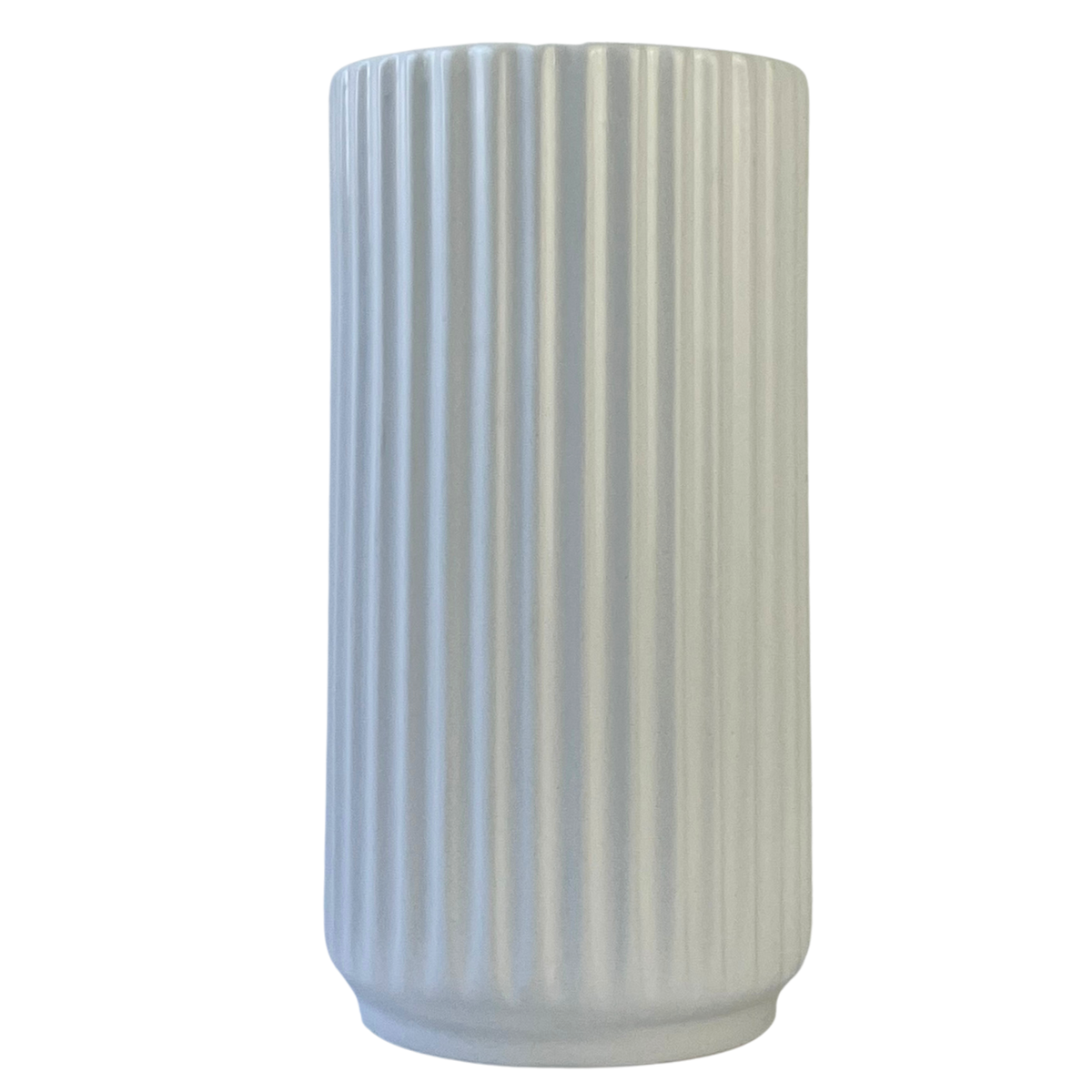28cm White Ribbed Ceramic Vase - Bunnings Australia