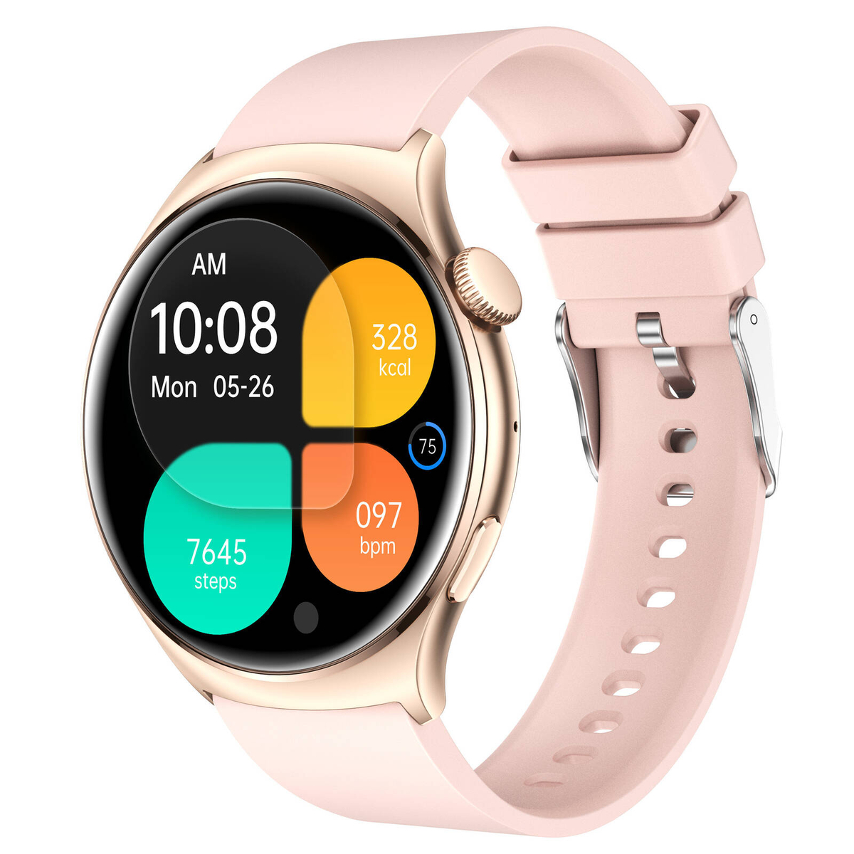 FitSmart Fusion 37mm Smartwatch with AMOLED Display and GPS Pink ...