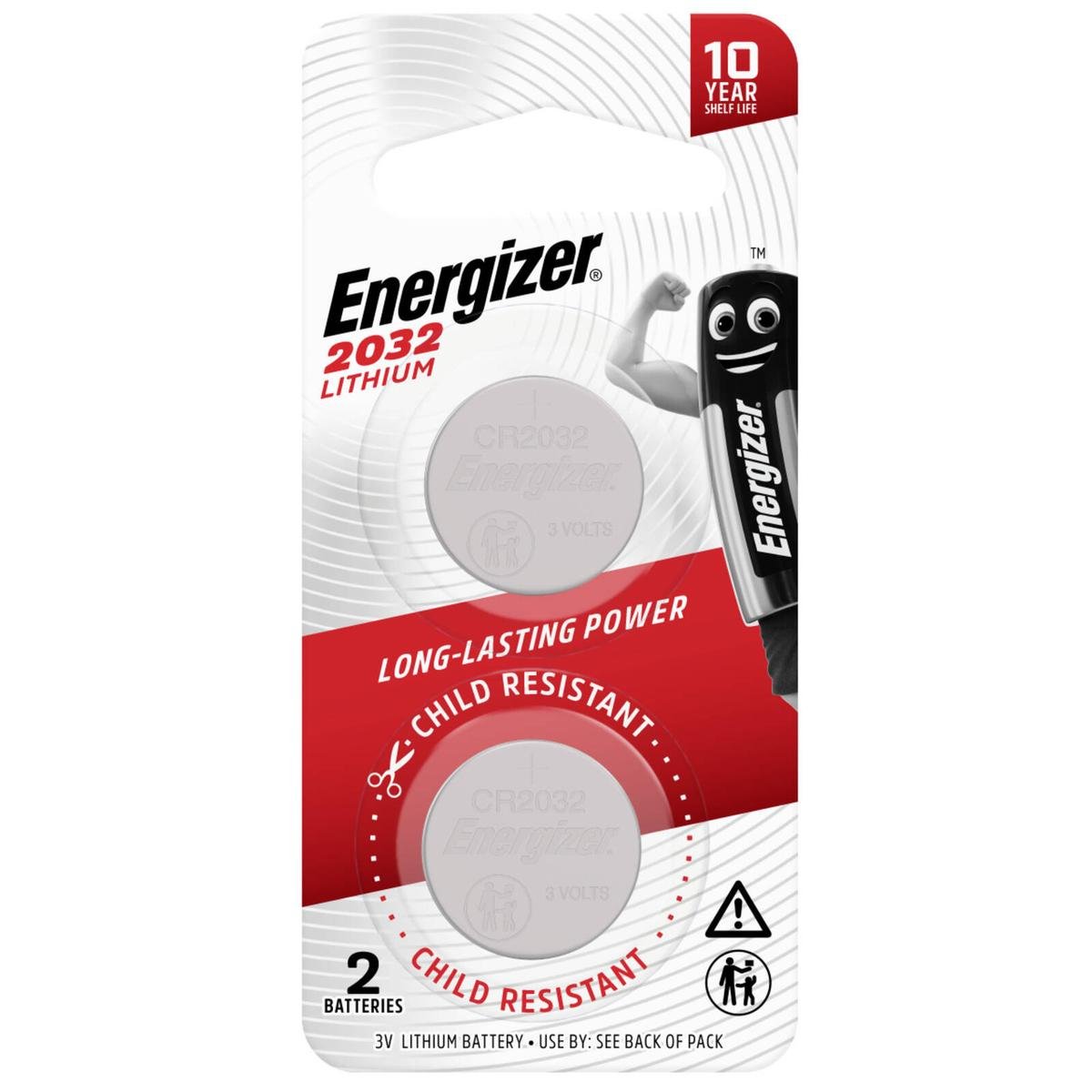 Energizer 2032 Lithium Coin Battery - 2 Pack - Bunnings Australia