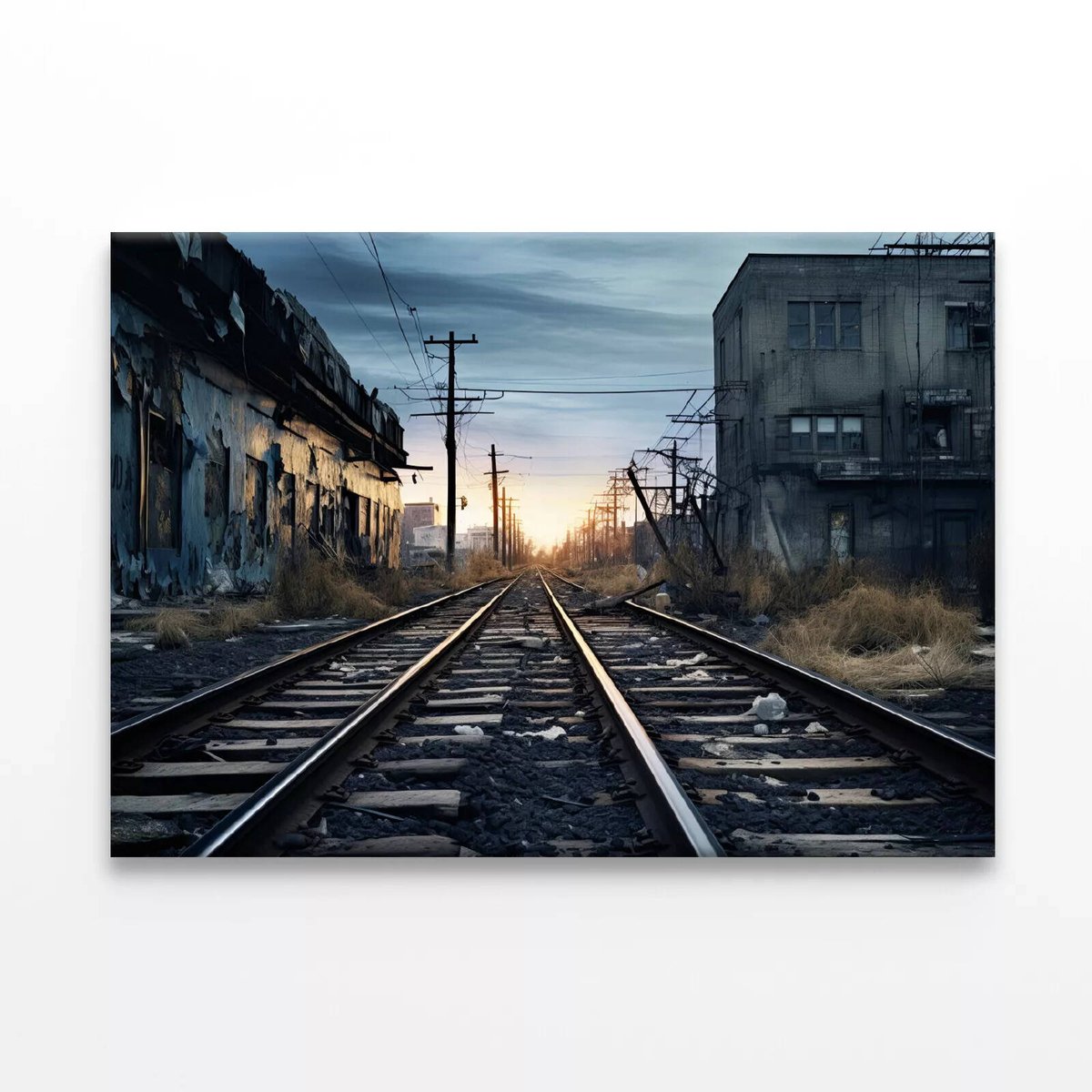 Train Tracks Running With Sunset Print 100% Australian Made 150 x 100cm ...
