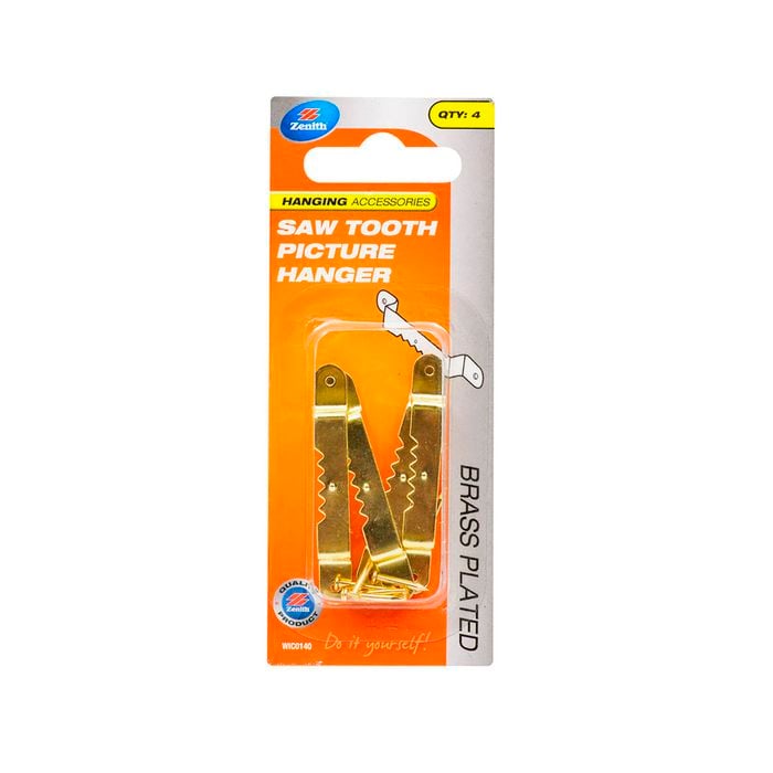 ZENITH Saw Tooth Picture Hanger Brass Plated 4 Pack - Bunnings New Zealand