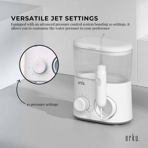 Water Jet Dental Flosser 600ml White - Electric Oral Pressure Tooth ...