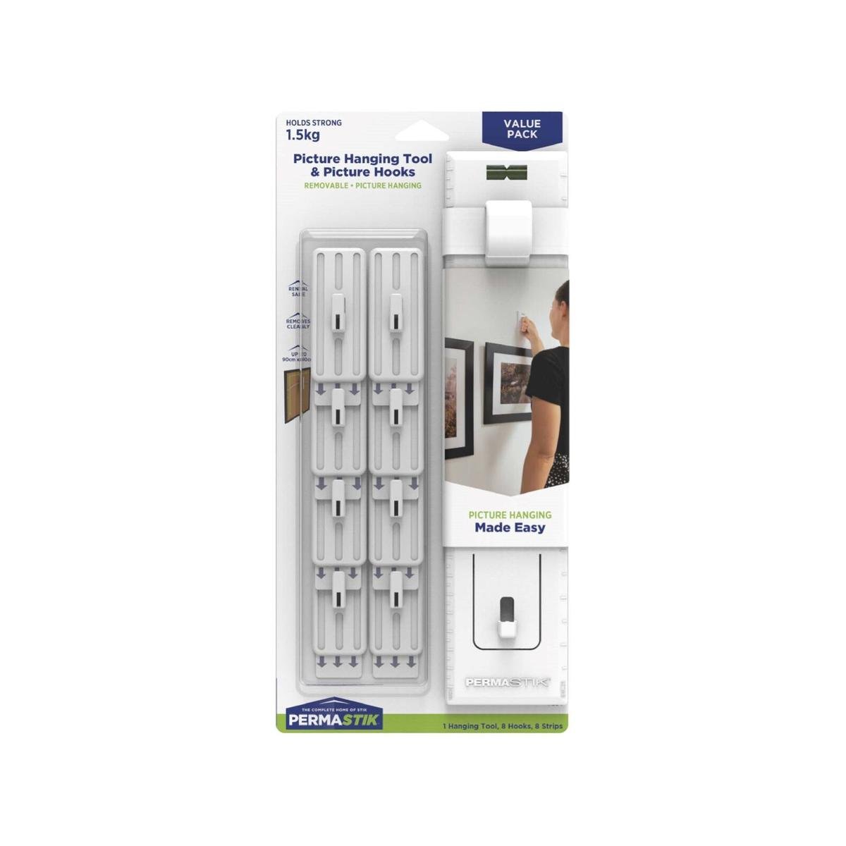 Permastik Picture Hanging Value Pack - 8 Hooks - Bunnings New Zealand