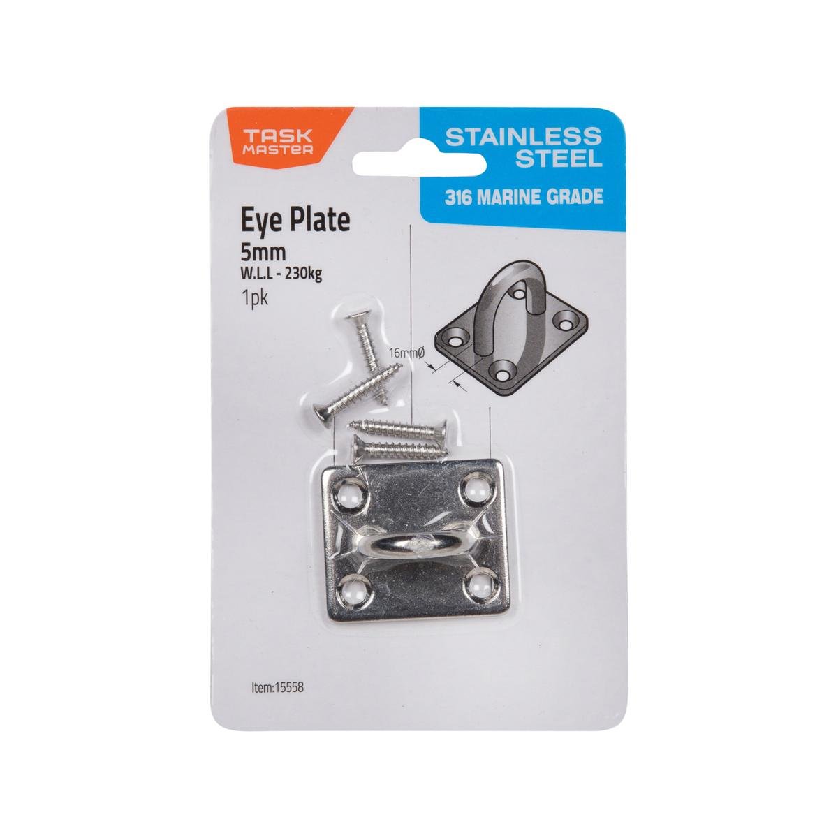 Taskmaster 5mm 316 Stainless Steel Square Eye Plate - Bunnings New Zealand