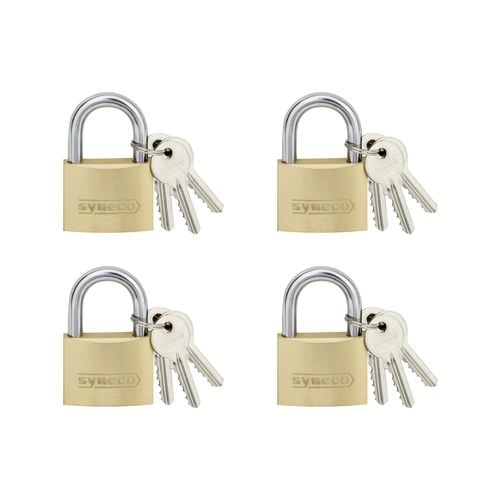 Syneco 40mm Brass Padlocks - 4 Pack - Bunnings Australia