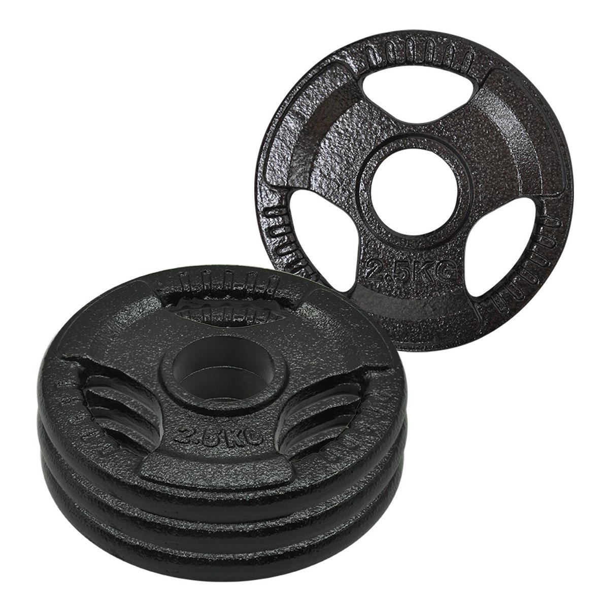 4 Pack of 2.5kg - Total 10kg Olympic Ez Grip Cast Iron Hammertone ...