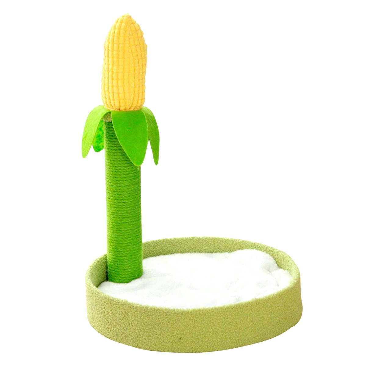 Furbulous Corn Cob Cat Scratching Post with Calming Cat Bed Fluffing ...