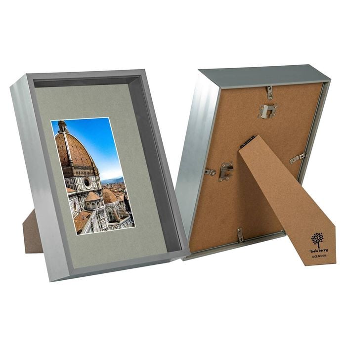 Nicola Spring 3D Deep Box Frames with A5 Mount - A4 (8" x 12") - Grey ...
