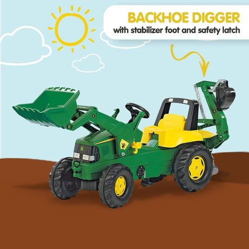 John Deere Rolly Kids Ride On Tractor with Loader & Digger RT811076 ...