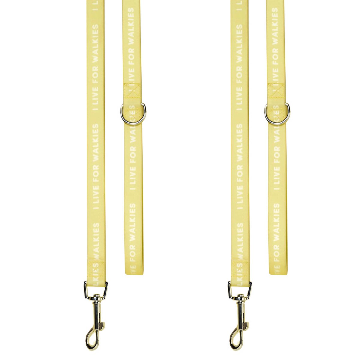 2x Gummi Slick Dog 140cm Lead Strap Pet Collar Leash Small - Yellow ...