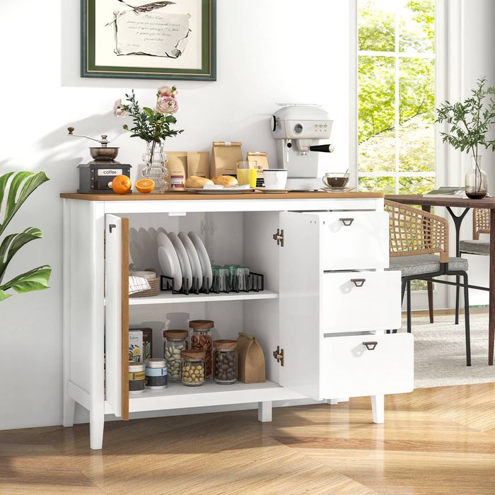 Costway Buffet Sideboard Anti-Toppling Kitchen Cupboard Side Storage ...