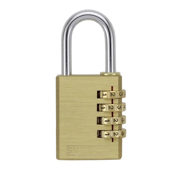 Syneco 4 Dial Brass Combination Padlock - Bunnings New Zealand