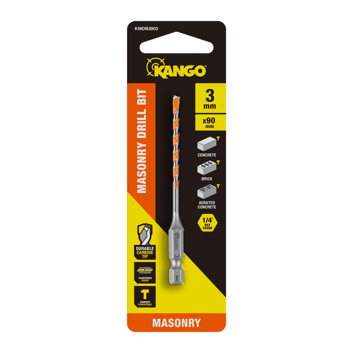 Kango 3 x 90mm 1/4" Masonry Drill Bit - Bunnings Australia