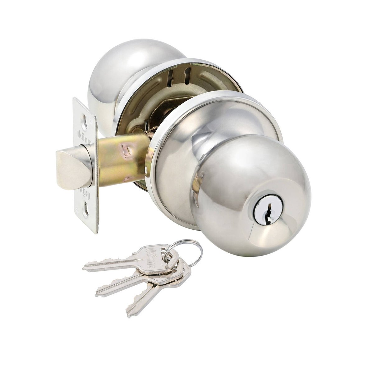 Ikonic Bright Chrome Ruby Entry Knob Set - Bunnings Australia