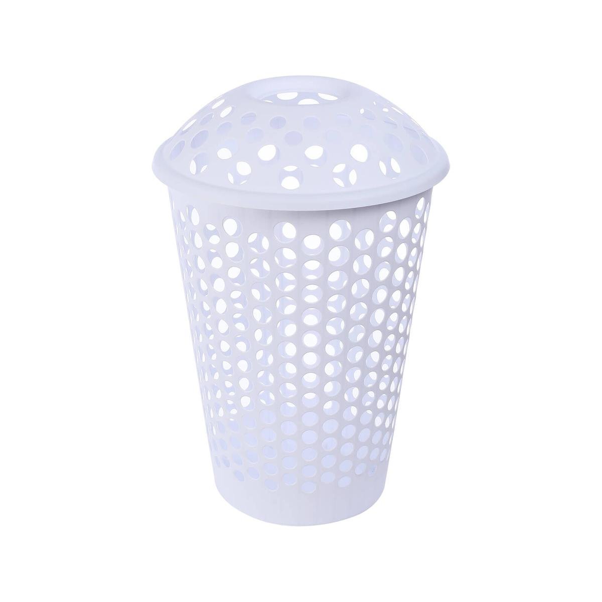 All Set 60L White Circle Pattern Laundry Hamper With Lid - Bunnings New ...
