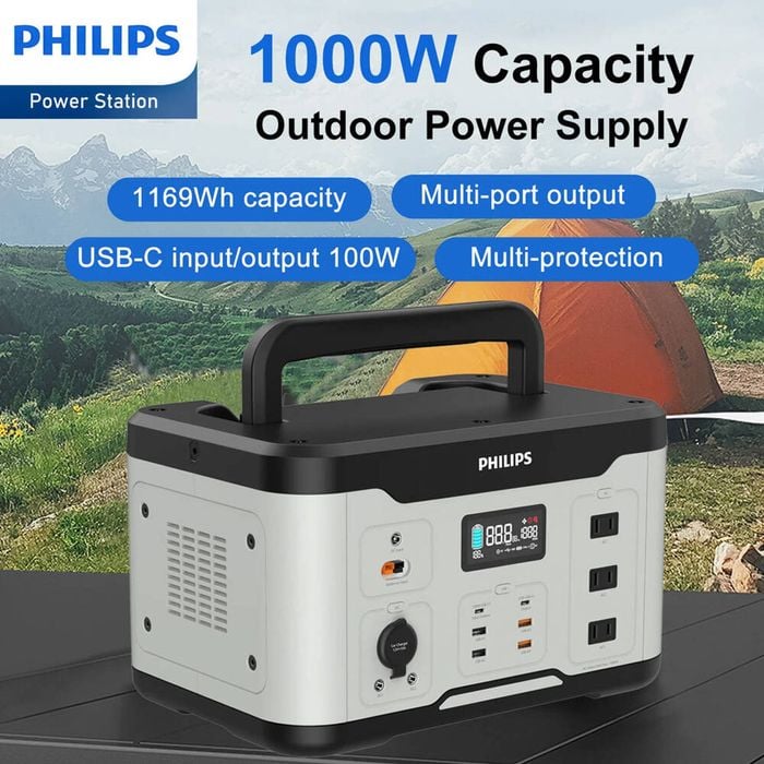 Philips DLP8092CG Outdoor Mobile Power Supply Portable Station 1000W ...