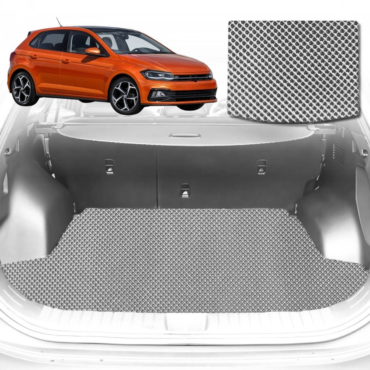 6D Diamond Car Boot Mat for VolksWagen Polo (MK6)2018-Current-Hatch ...