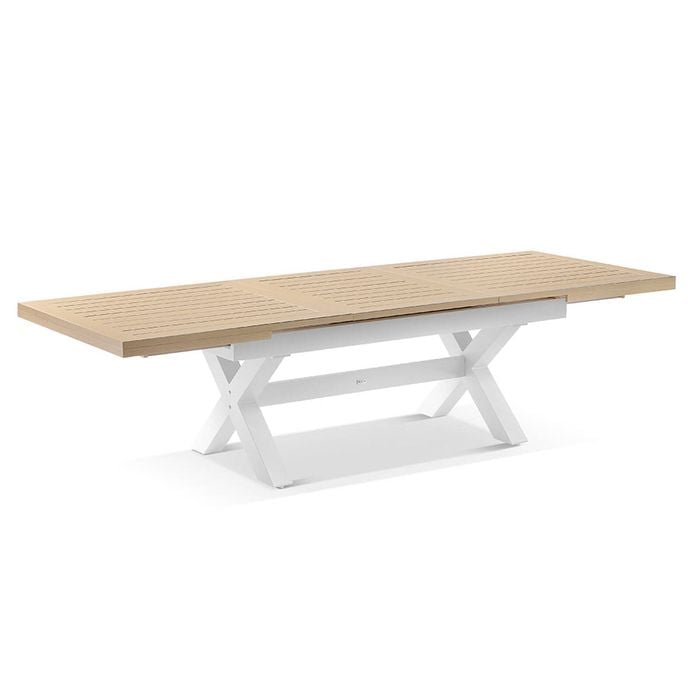 Austin Outdoor 2.2m - 3m Extension Dining Table with Light Oak ...
