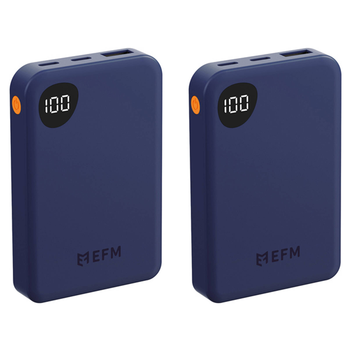 2PK EFM Essential 5000mAh Power Bank Digital Display Universal - Blue - Bunnings Australia