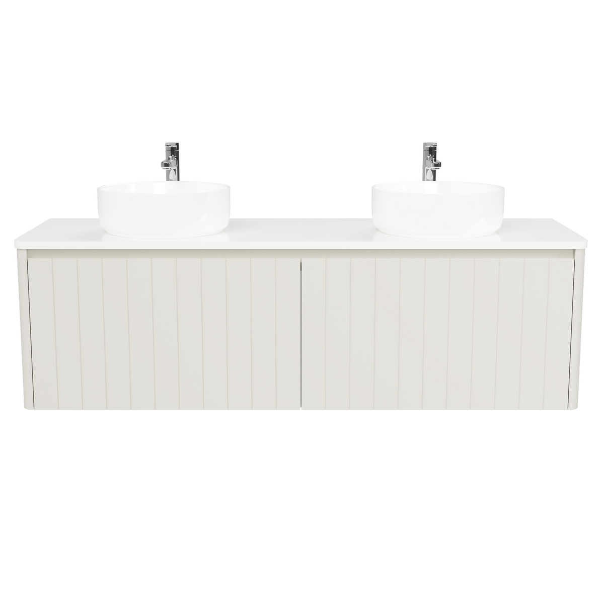 New England Joinery 1500mm Noble Double Basin SilkSurface Top Wall Hung ...