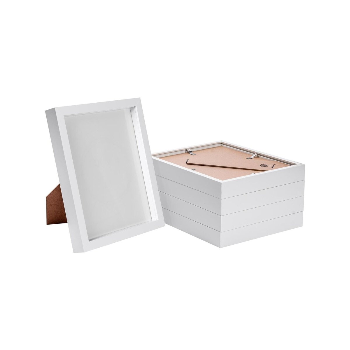 Nicola Spring 3D Box Photo Frames - 8" x 10" - White - Pack of 5 ...