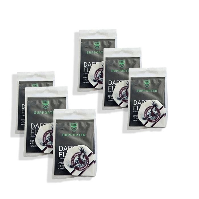 6x 3pc NRL Dart Flights Sydney Roosters Team Design Metronic Pack ...