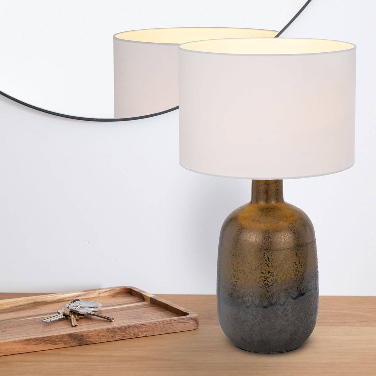 Telbix Rustic/White Arthur Table Lamp - Bunnings Australia