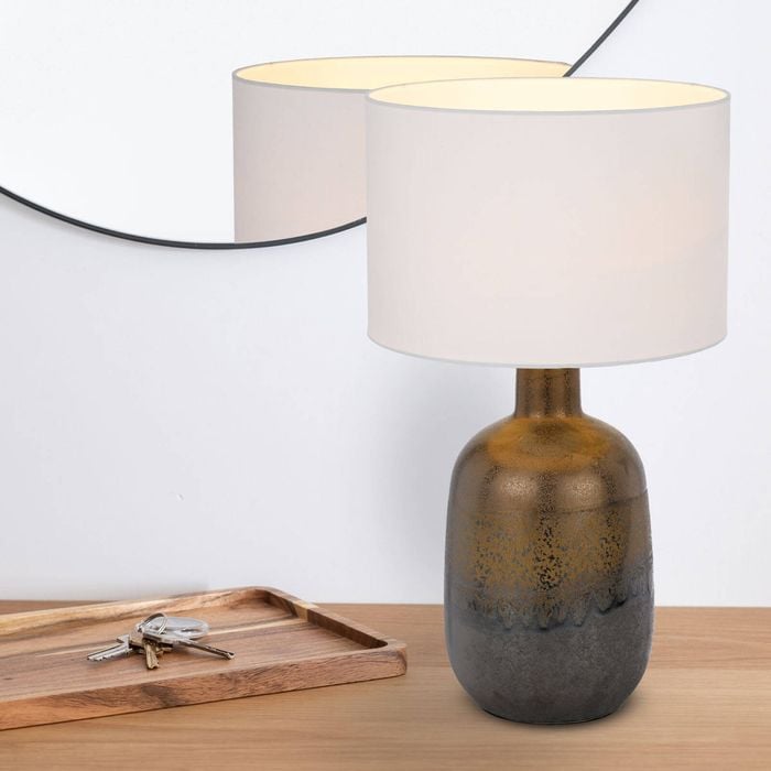 Telbix Rustic/White Arthur Table Lamp - Bunnings Australia