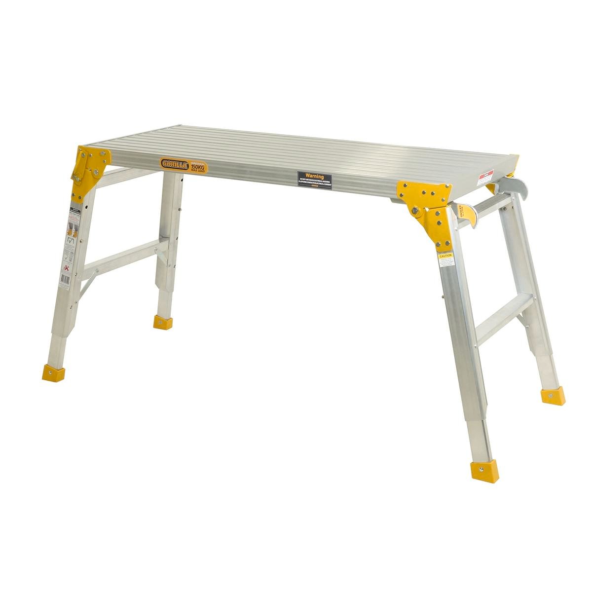 Gorilla 150kg 450mm Wide Adjustable Height Work Platform With ...