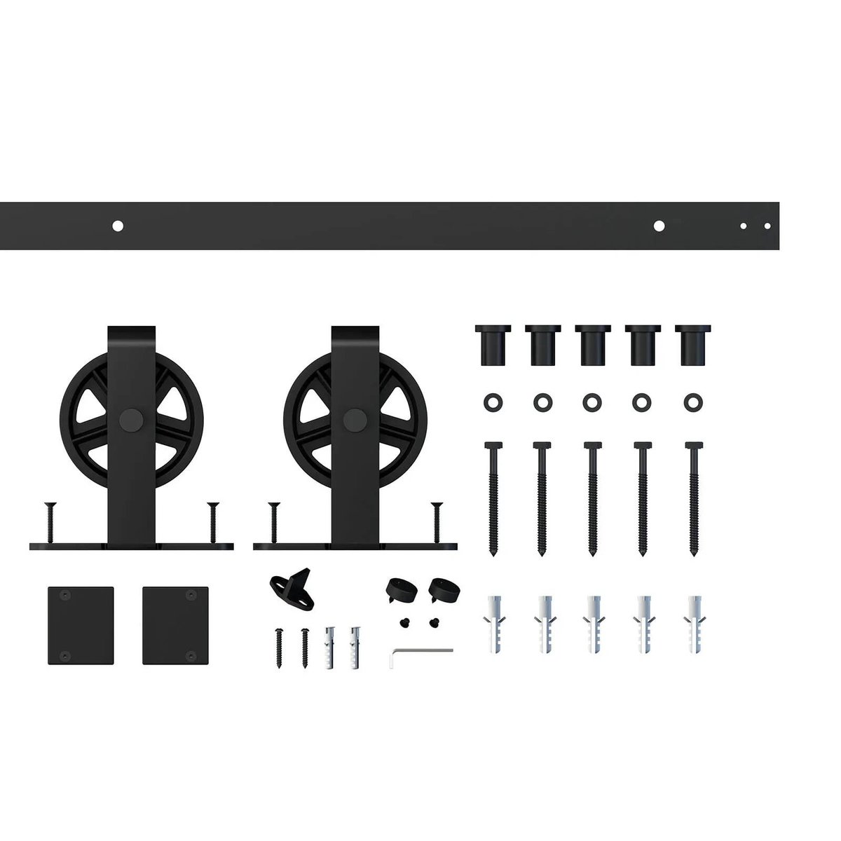 Rolltrak 2000 x 40 x 6mm Big Wheel Barn Door Track Top Mount Matte ...