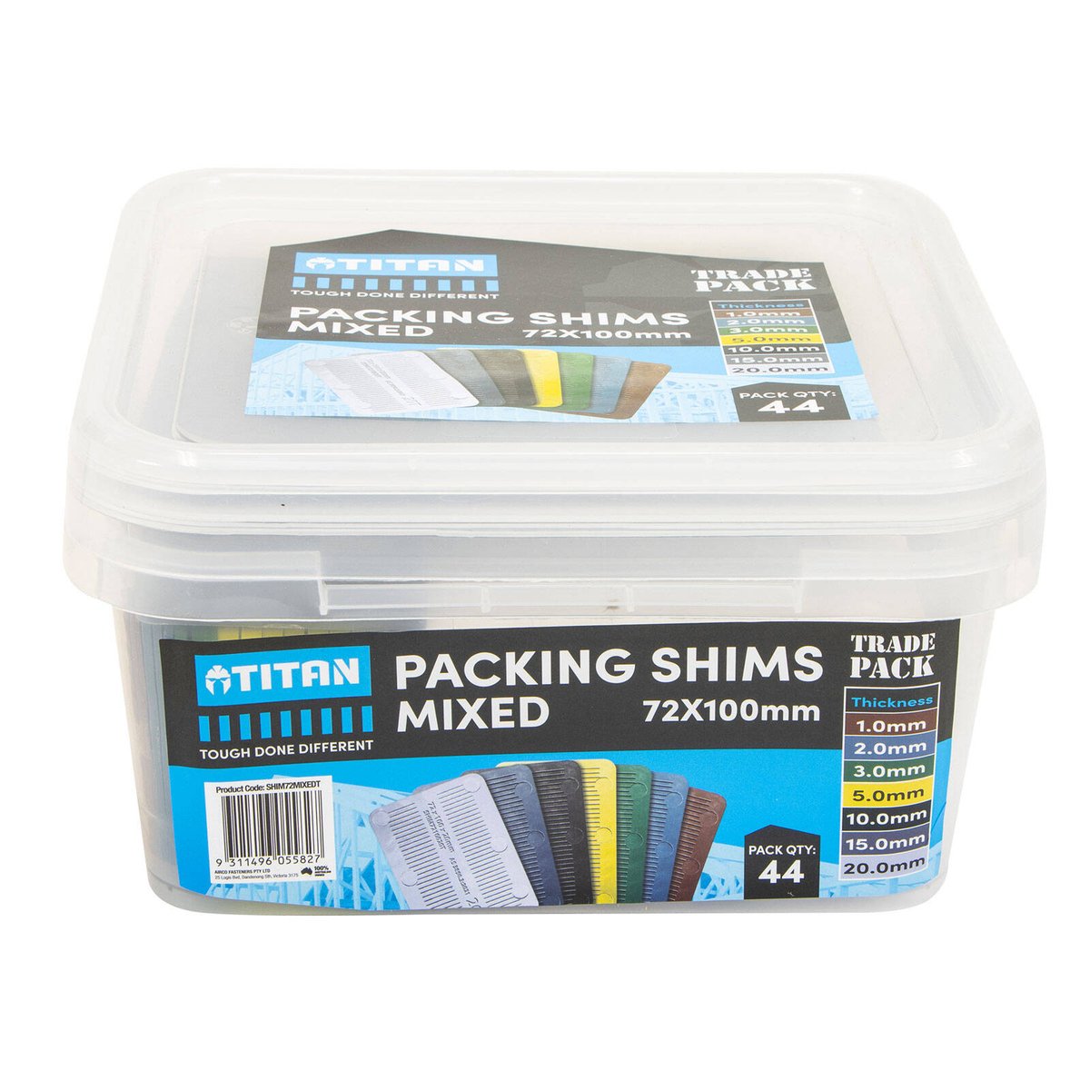 Titan 72mm 44 Piece Mixed Shim Packing - Bunnings Australia