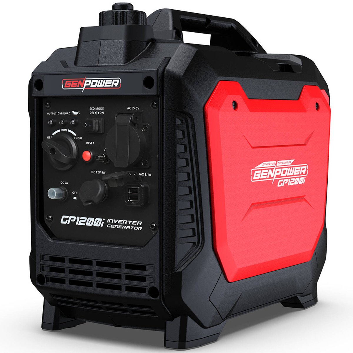 GENPOWER 1.2kW Peak 1.0kW Inverter Generator, Portable Lightweight ...