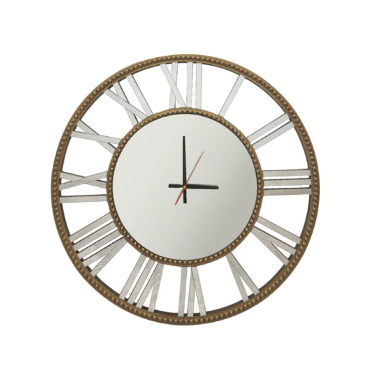 Beaded Round Gold Mirrored Wall Clock 75 cm - Bunnings Australia