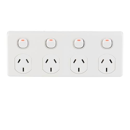 Deta White Quad Outlet Powerpoint - Bunnings New Zealand