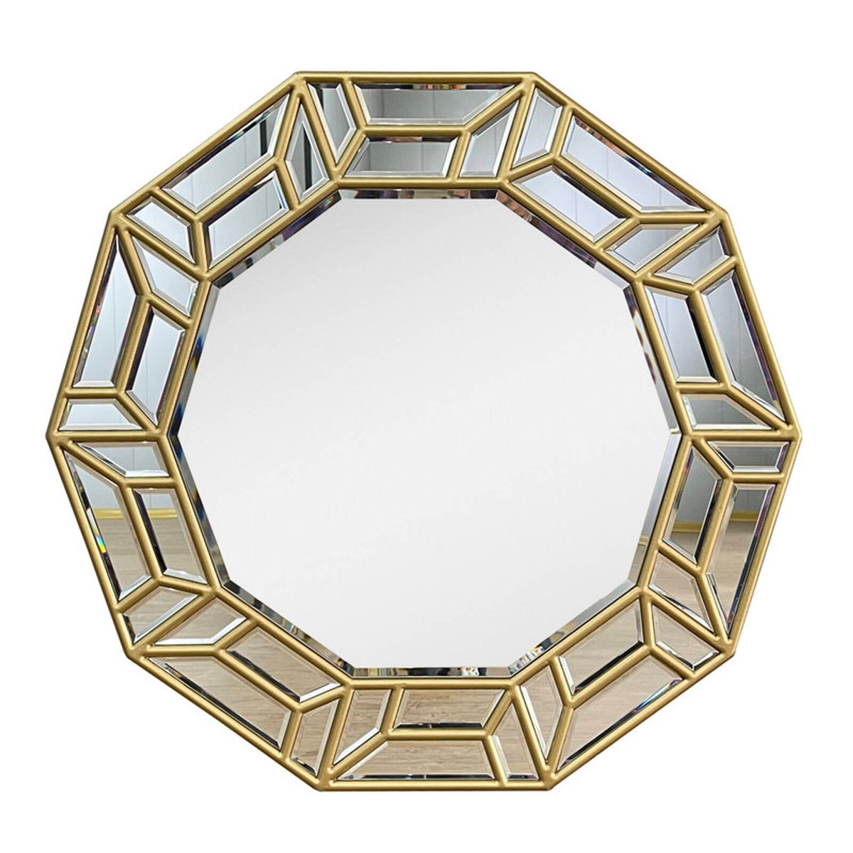 Best World 80cmx80cm Gold Besty Luxury Round Mirror - Bunnings Australia