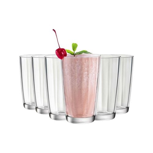 Bormioli Rocco Pulsar Ridged Highball Cocktail Glasses Set - 470ml ...